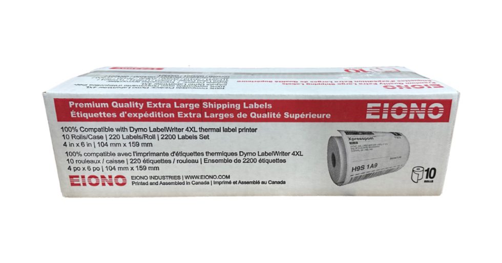 EIONO® Launches Compatible DYMO® 1744907 Premium Quality 4’’ x 6’’ Extra Large Shipping Labels ...